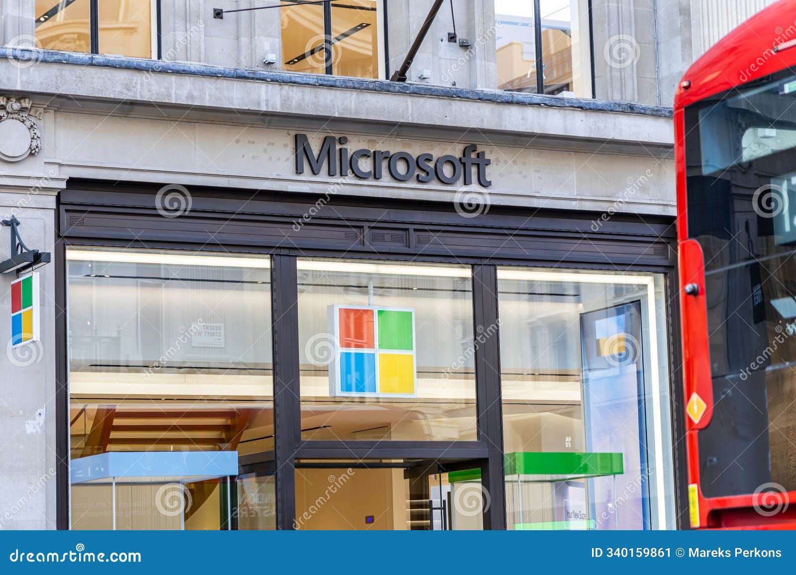 London, UK- September 19, 2024: Iconic Microsoft Store Sign in London ...