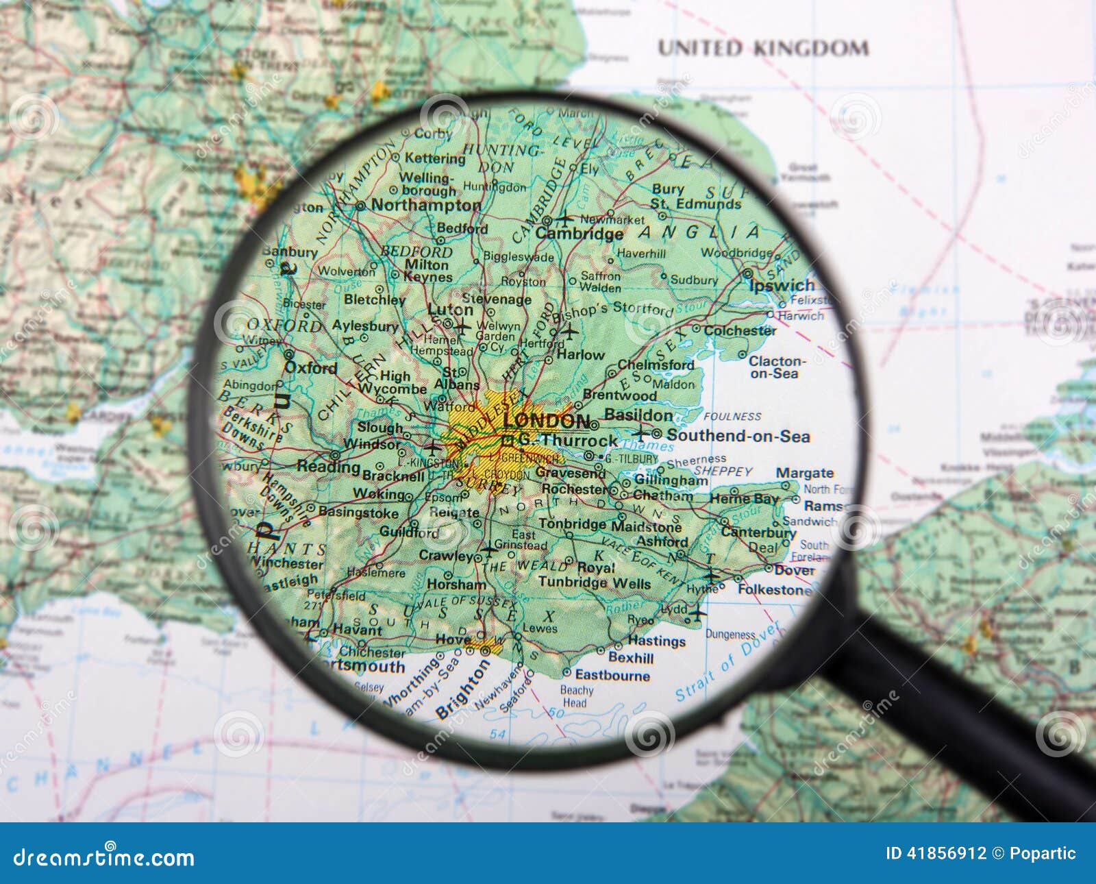 London under magnifier stock photo. Image of geography - 41856912