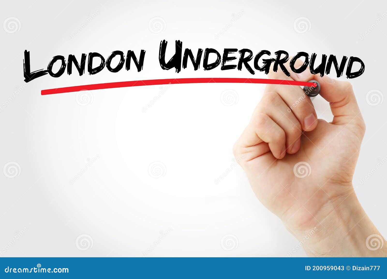 London Underground Text with Marker Stock Image - Image of passenger ...