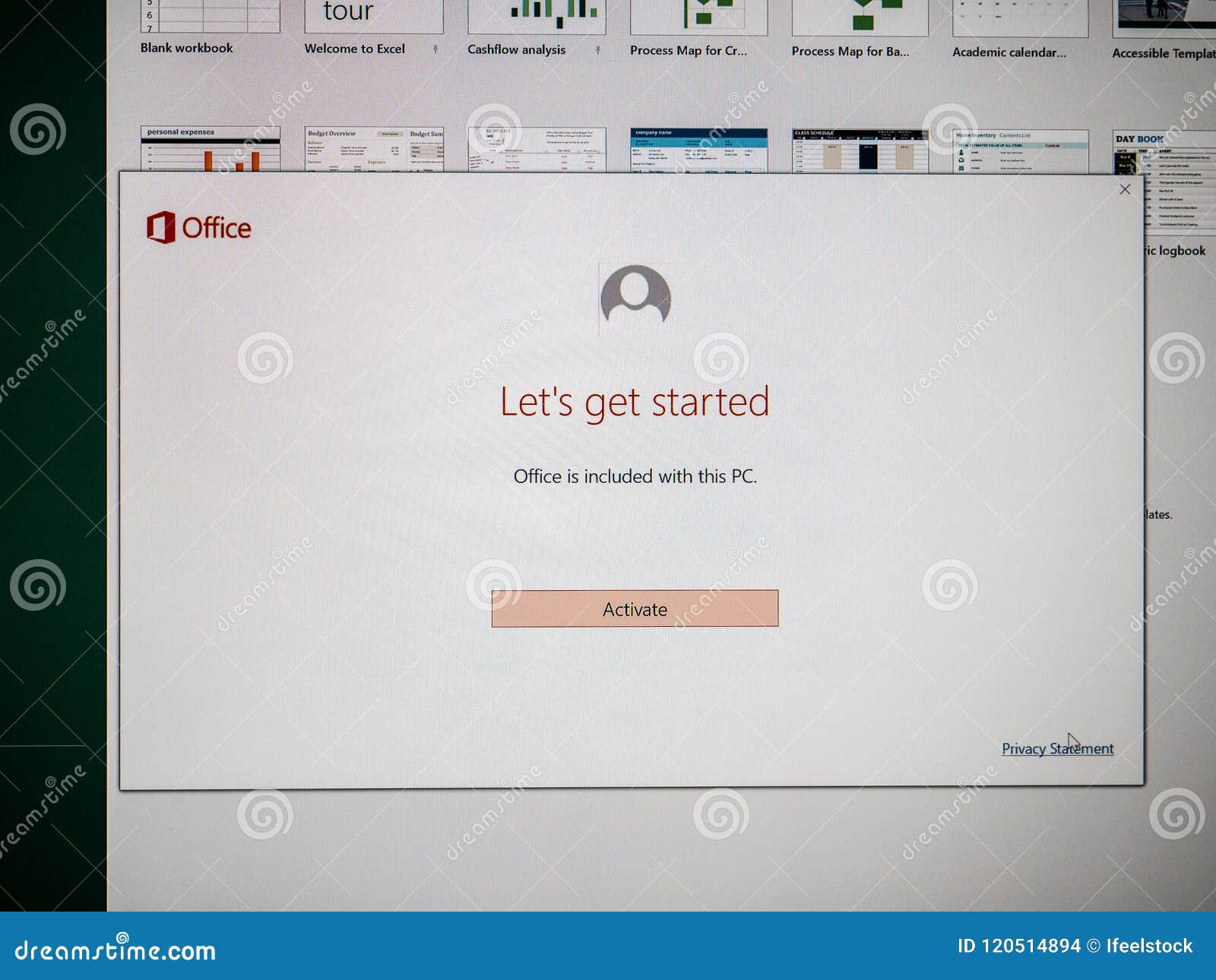 Let`s Get Started and Activate Button on the Screen during First ...