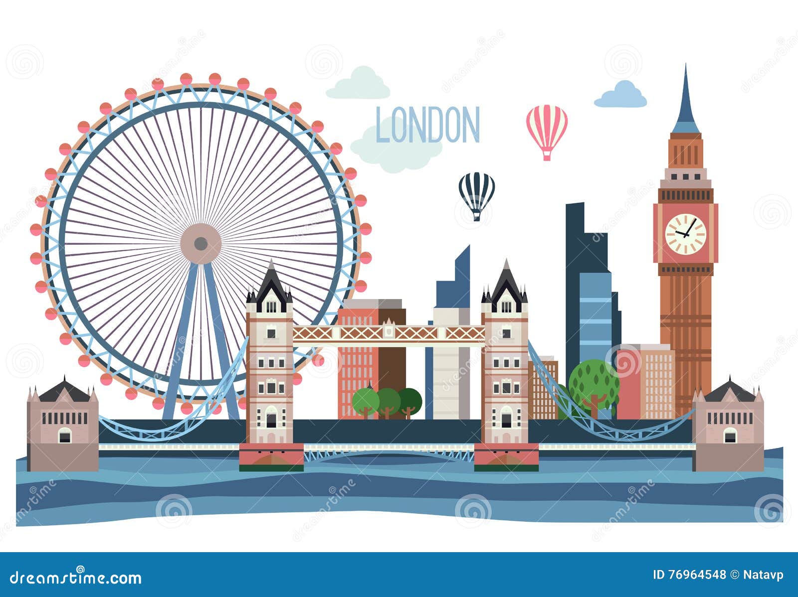 London Vector Illustration Set. Cartoon United Kingdom Skyline ... London Vector Illustration Set. Cartoon United Kingdom Skyline ...