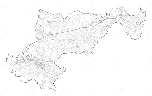 Satellite View of the London Boroughs, Map and Streets of Hounslow ...