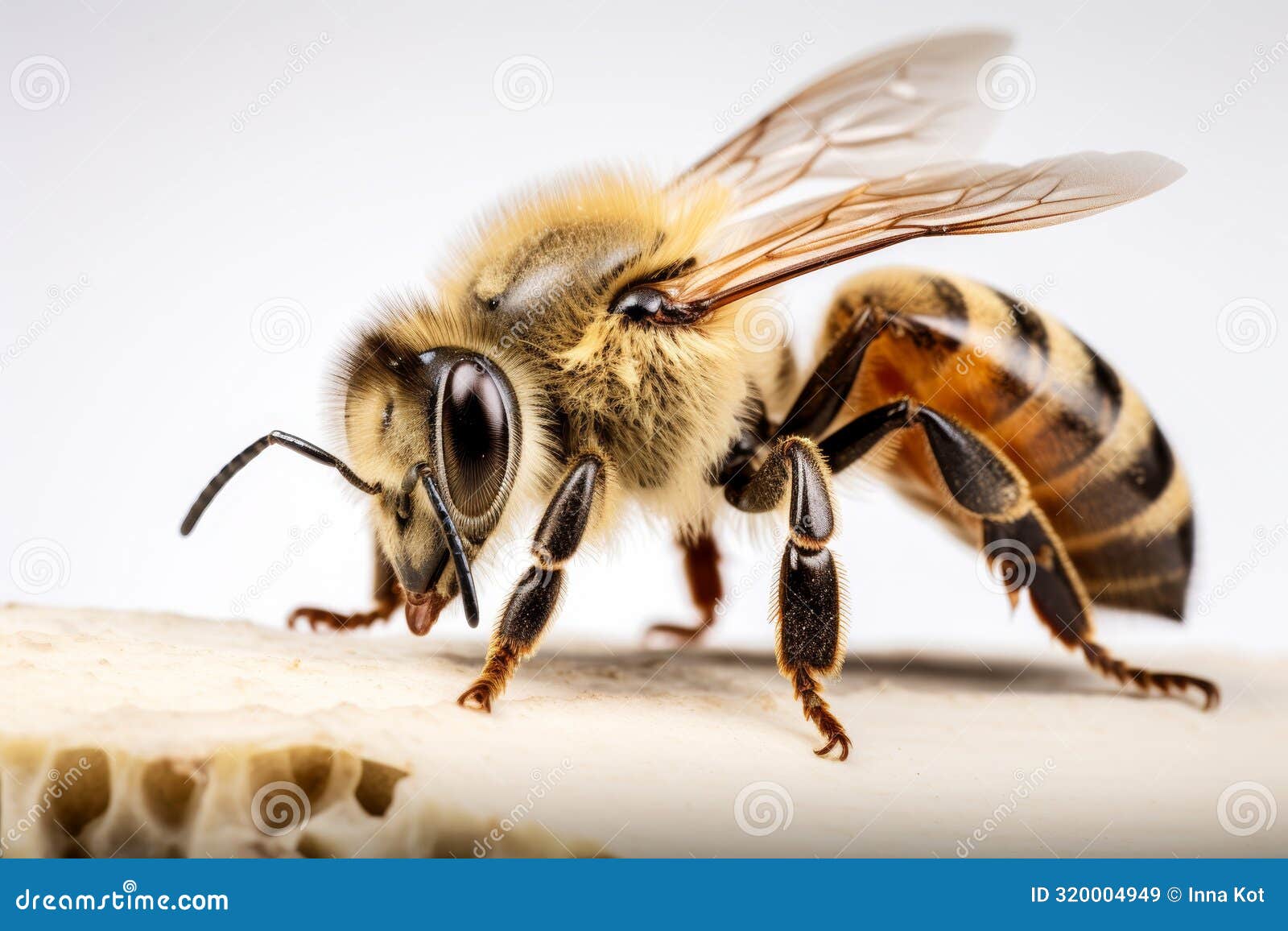 Lone Bee Isolated on a Plain White Background for Maximum Relevance in ...