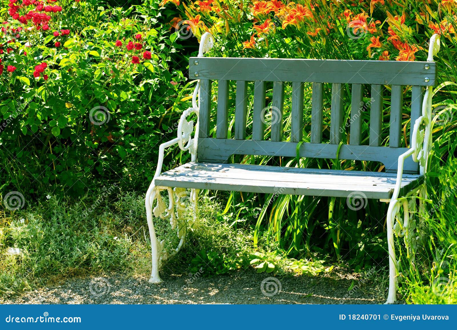 Lone bench stock image. Image of nature, ornamental, romantic - 18240701