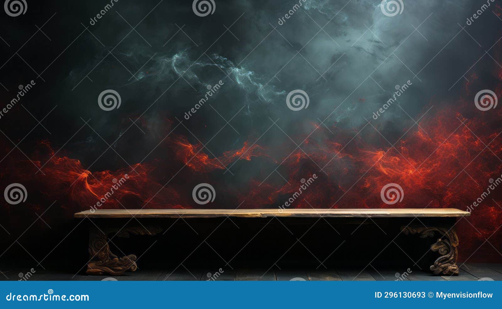 A Table with a Fire in the Background Stock Illustration - Illustration ...