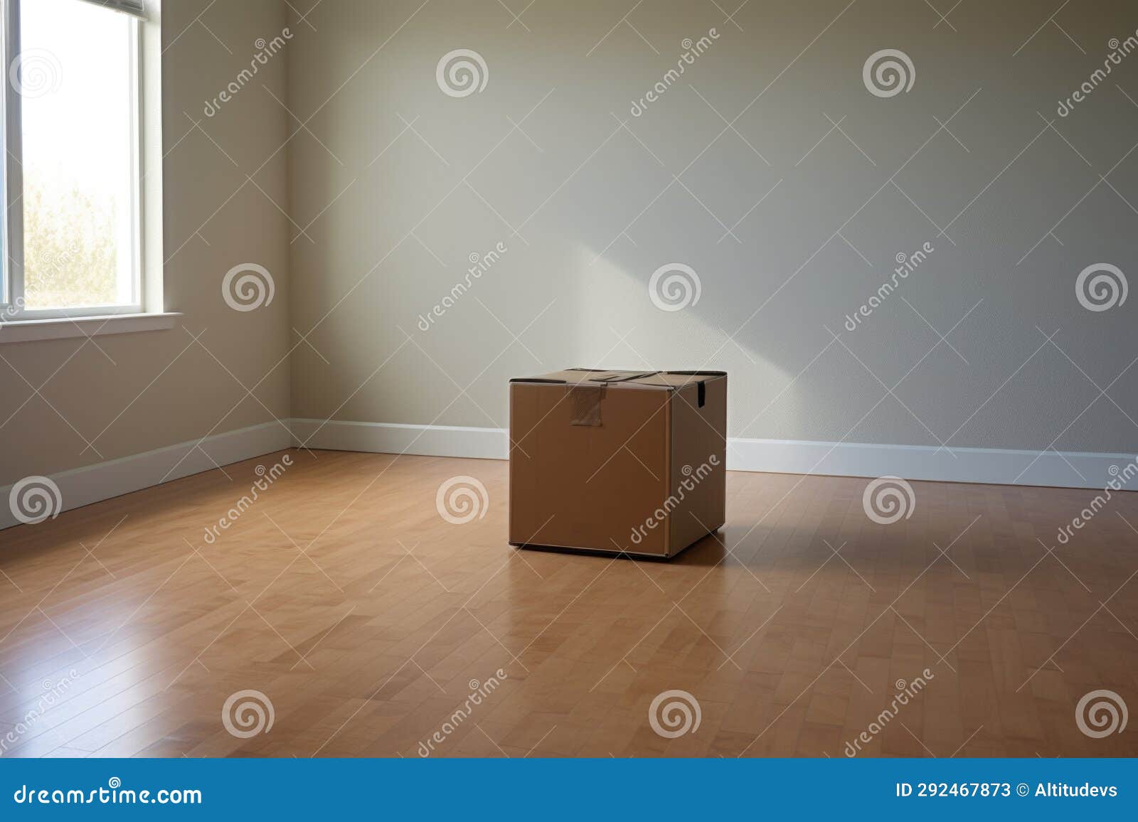 Lone Box in the Corner of an Empty Living Room Stock Illustration ...