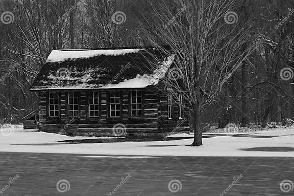 Lone cabin stock image. Image of nature, room, black - 69961443