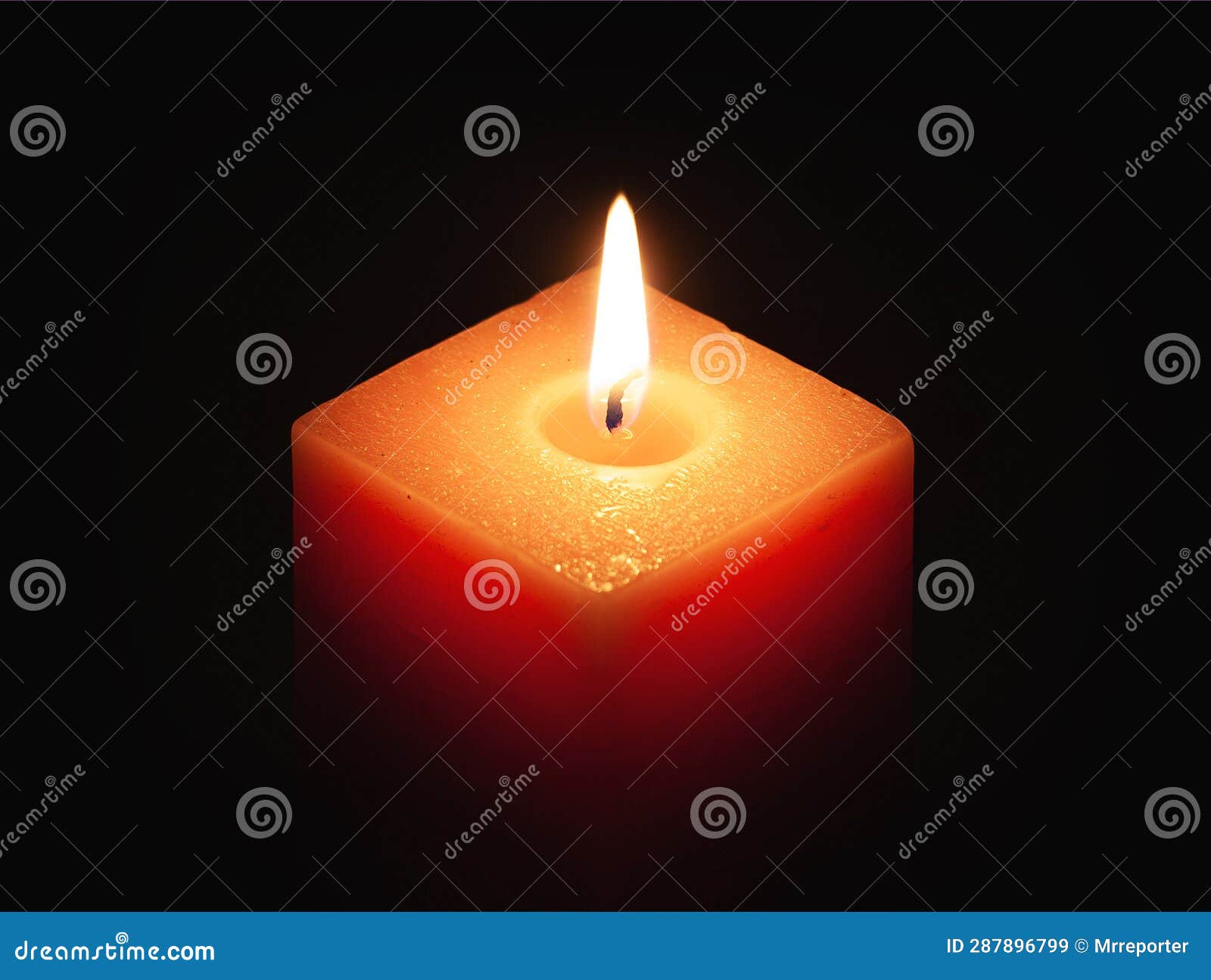Lone Candle Burning in Dark Stock Image - Image of light, dark: 287896799
