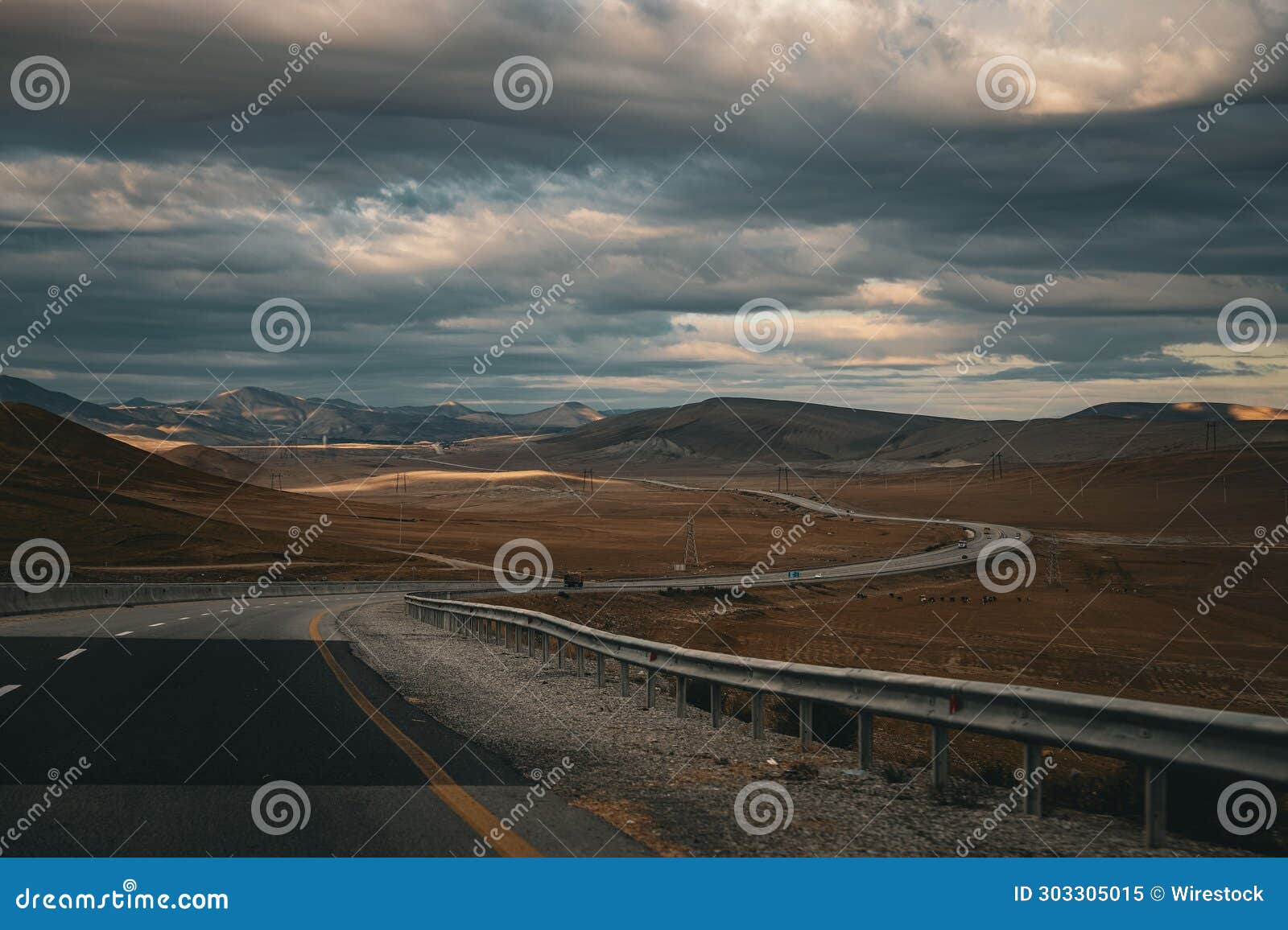 A Lone Country Road that is Going through an Arid Area Stock Image ...