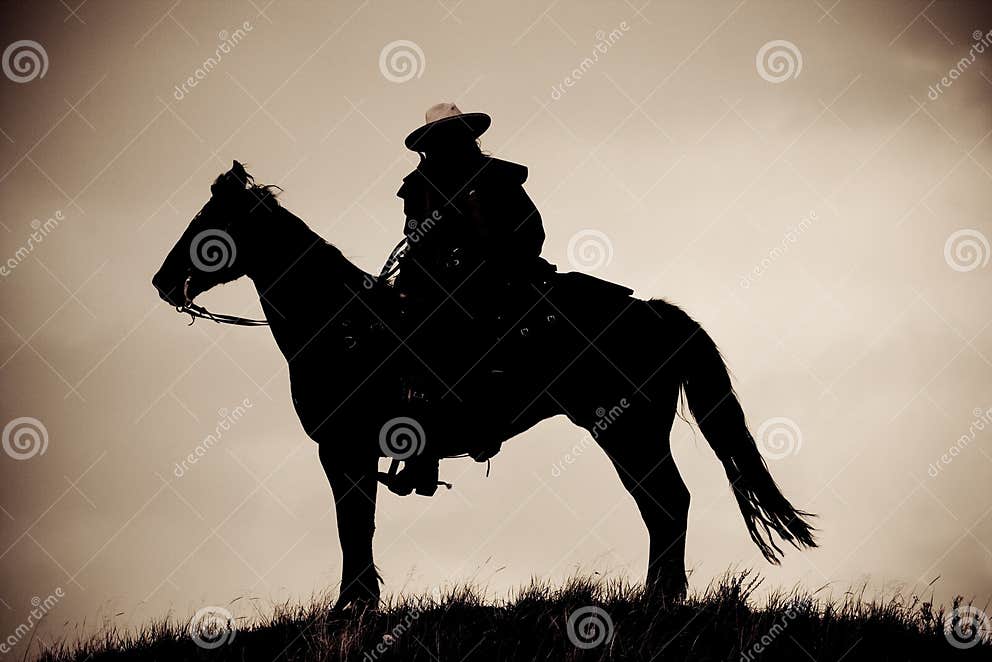 Lone Cowboy stock image. Image of cowboys, horse, western - 16596481