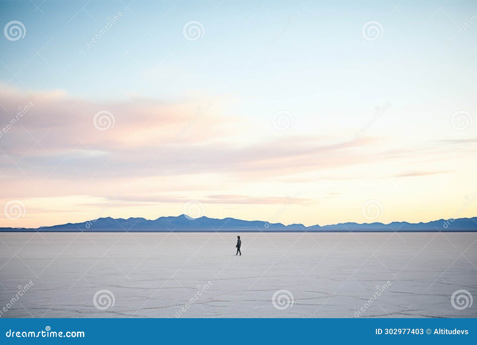 Lone Figure Standing On A Long Pier Wooden At Sunset Royalty-Free Stock ...