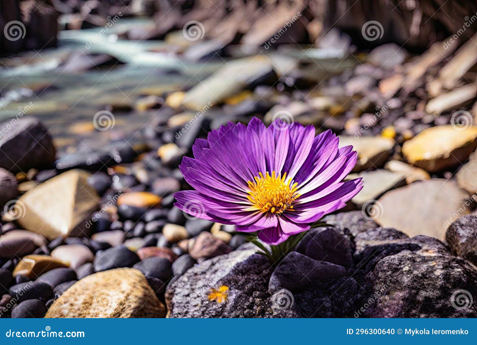 A Lone Flower among the Rocks. Stock Photo - Image of romance ...