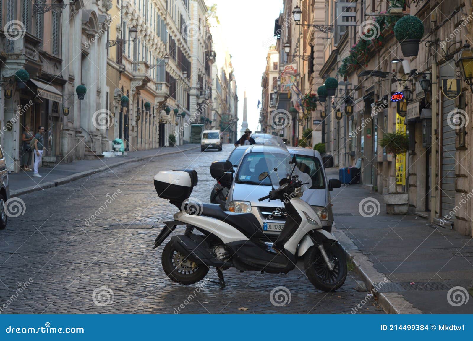A Lone Motor Scooter in Rome Italy Editorial Stock Image - Image of ...