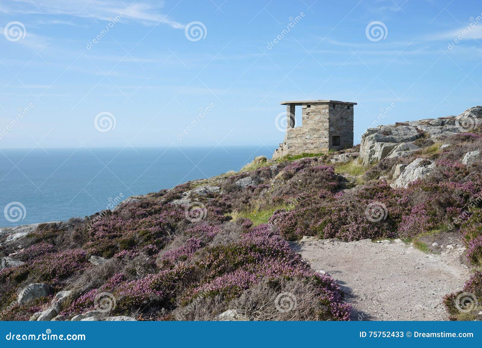 Lone Outpost Overlooking the Ocean Stock Image - Image of view ...