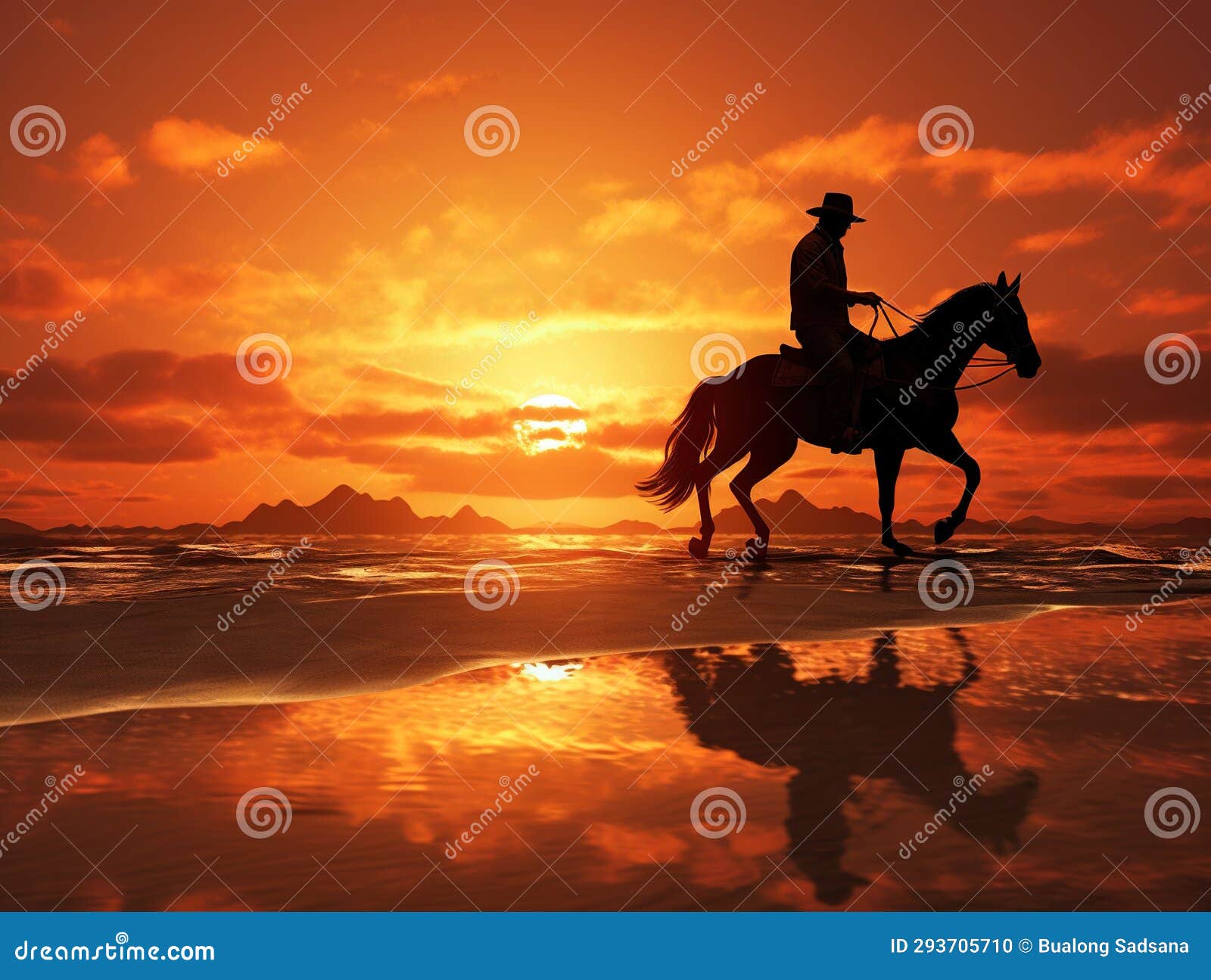 Ai Generated Illustration Wildlife Concept of Lone Rider Stock ...