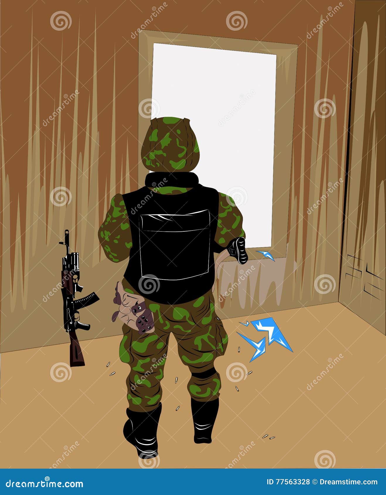 A lone soldier stock vector. Illustration of camouflage - 77563328