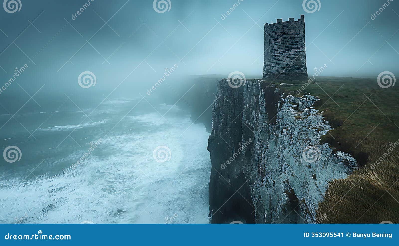 Waves Clifftop Retreats Cliffside Stock Illustration | CartoonDealer ...