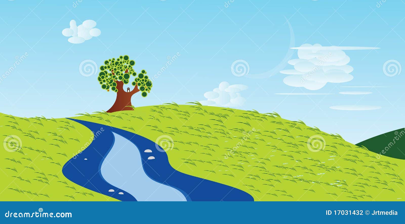 Lone Tree Illustration stock vector. Illustration of tree - 17031432