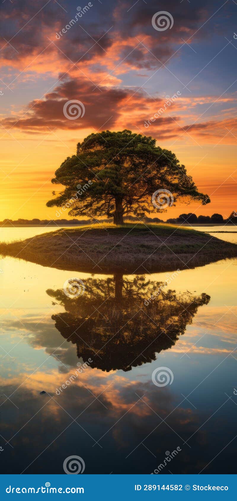 Lone Tree Reflection: Stunning British Topographical Uhd Image Stock ...