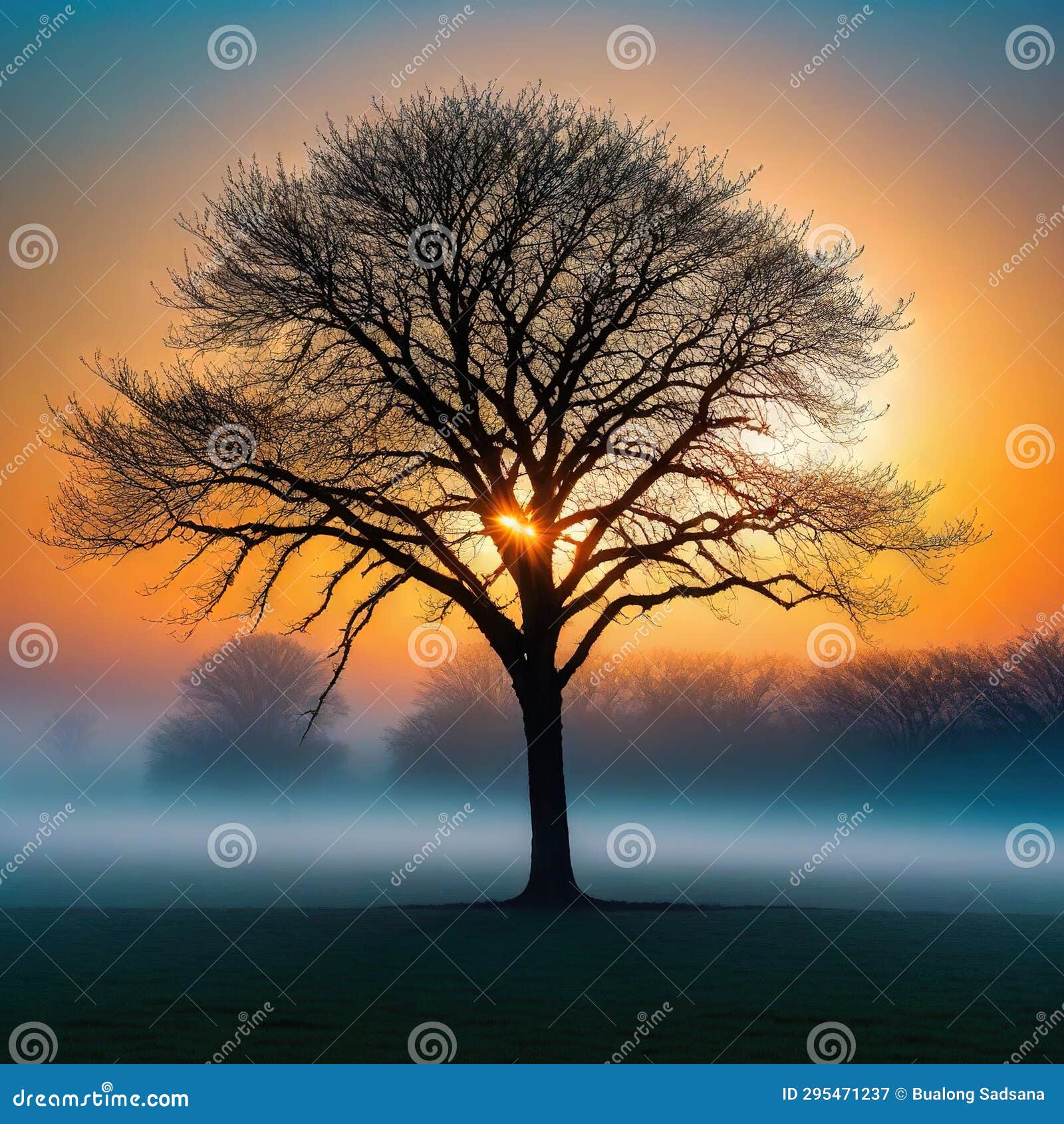 Lone Tree Standing Proudly on Its Branches Reaching Out in All ...