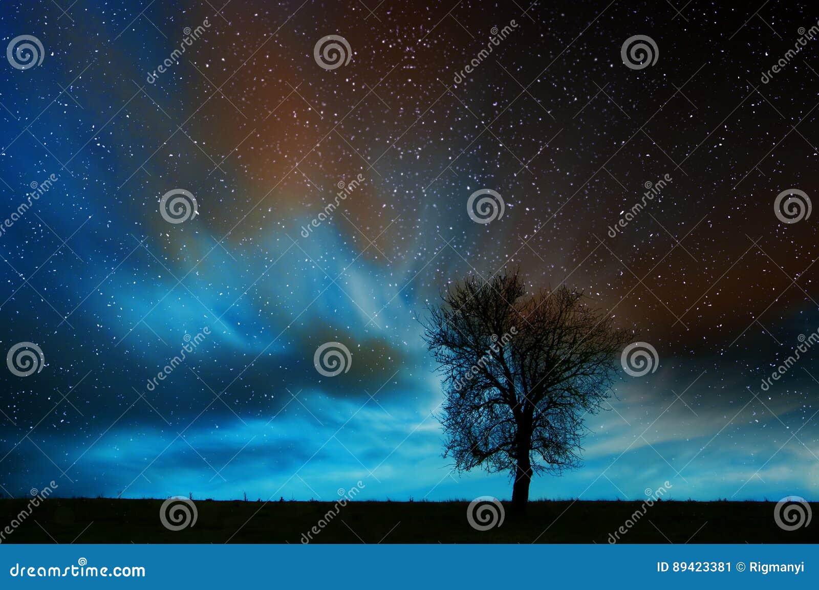 Starry Night Sky Window View. Milky Way Galaxy. Stock Photo ...