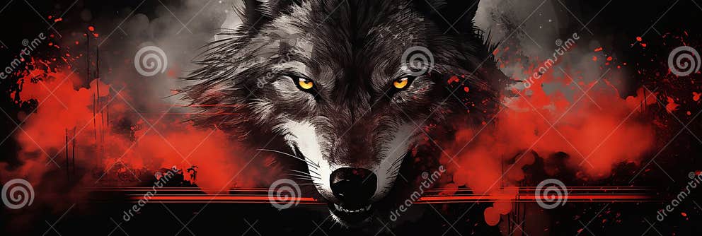 Lone Wolf Howling with Intensity - Powerful Banner Image, Generative AI ...