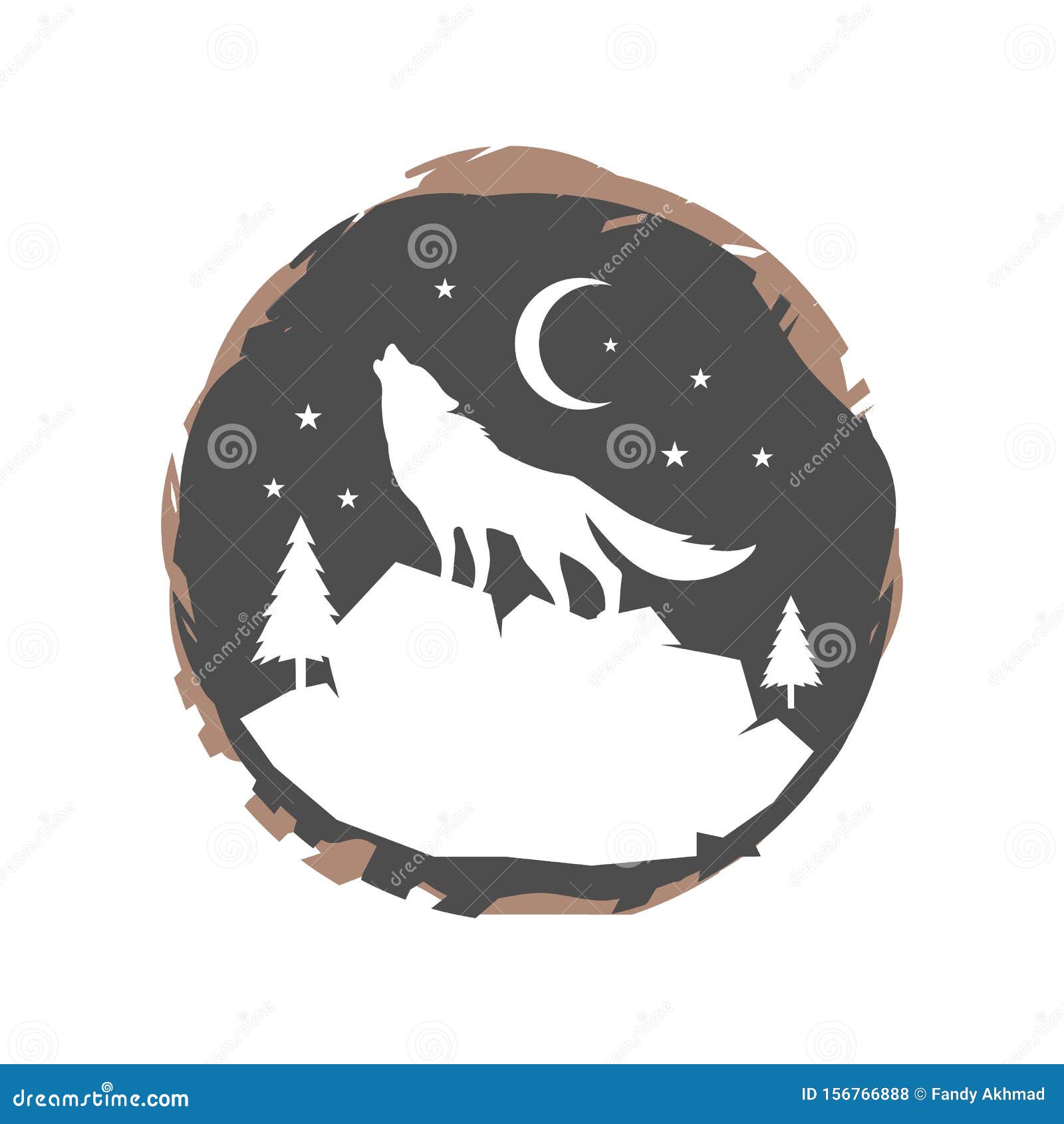 A Lone Wolf Logo Design Background Vector Concept Illustration Stock ...
