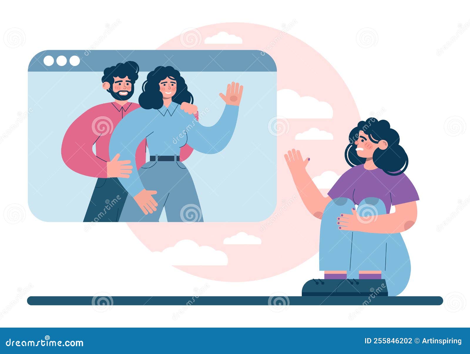 Loneliness Concept. Unhappy Person Left Alone Stock Vector ...