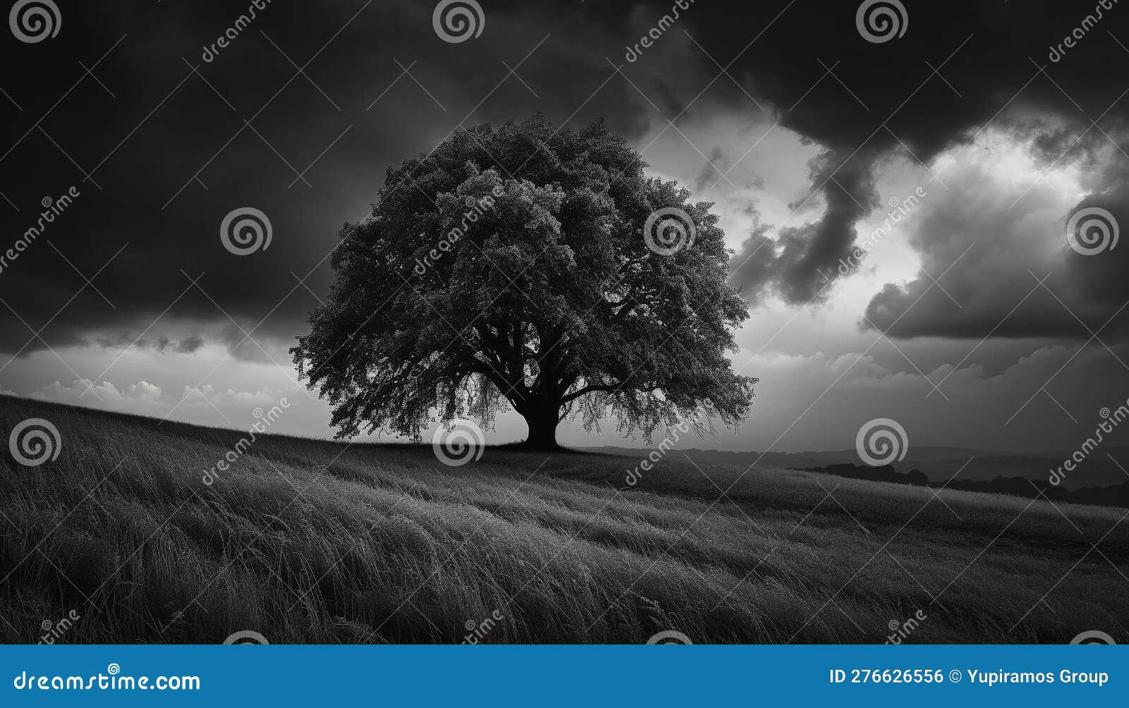 Loneliness in Nature, a Tranquil Meadow Scene Generated by AI Stock ...