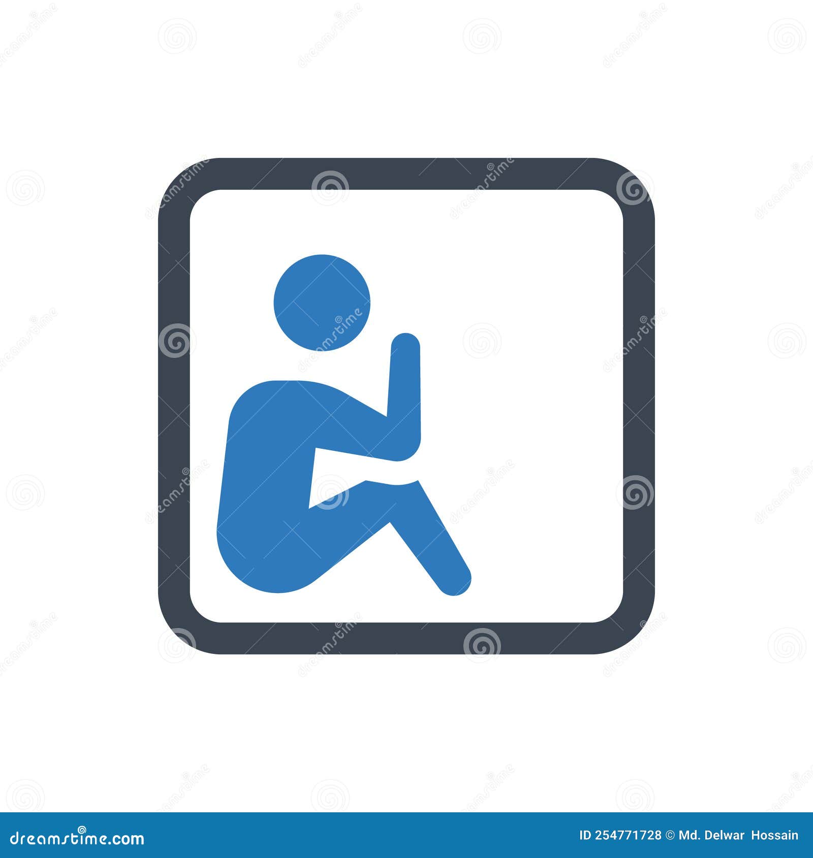 Loneliness person icon stock vector. Illustration of illustrations ...