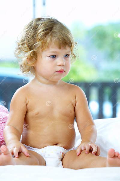 Lonely baby stock image. Image of childcare, adorable - 5699253