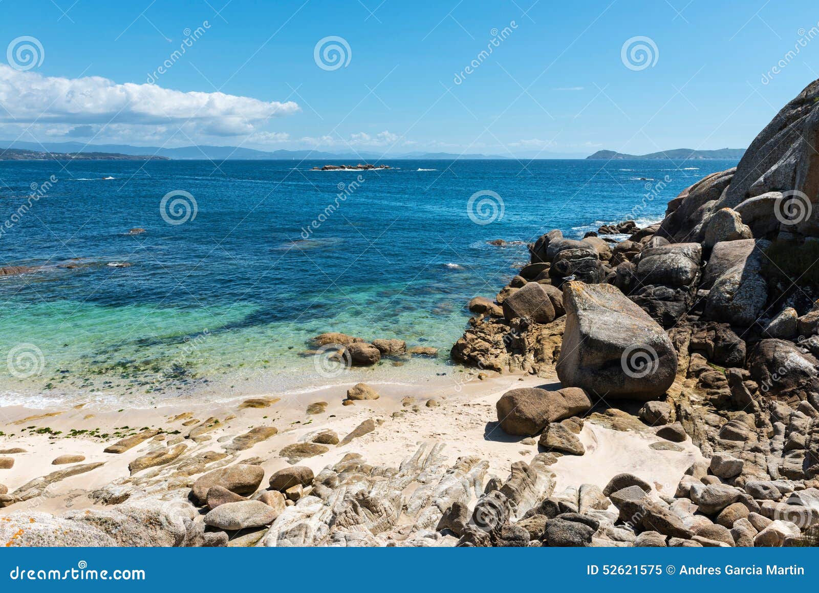 Lonely Beach in the Rias Baixas, Galicia Stock Image - Image of island ...