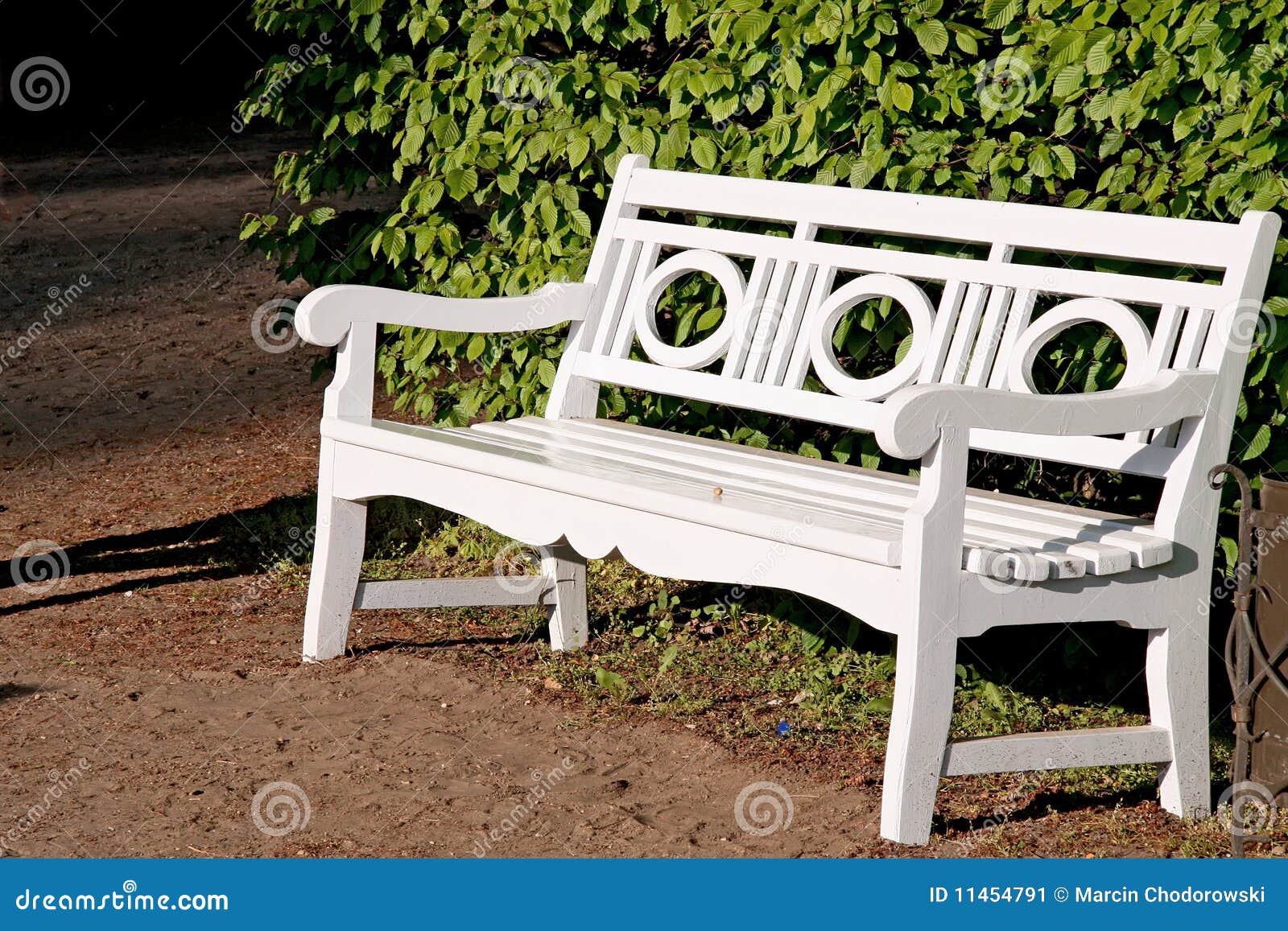 Lonely bench in garden . stock image. Image of shadow - 11454791