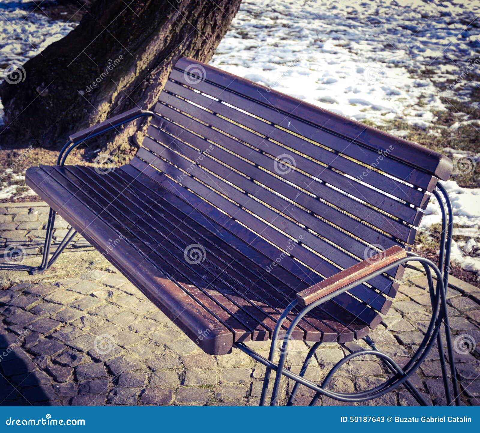 Lonely bench stock image. Image of background, natural - 50187643