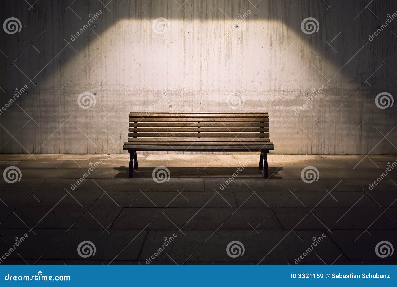Lonely bench in spotlight stock image. Image of relax - 3321159