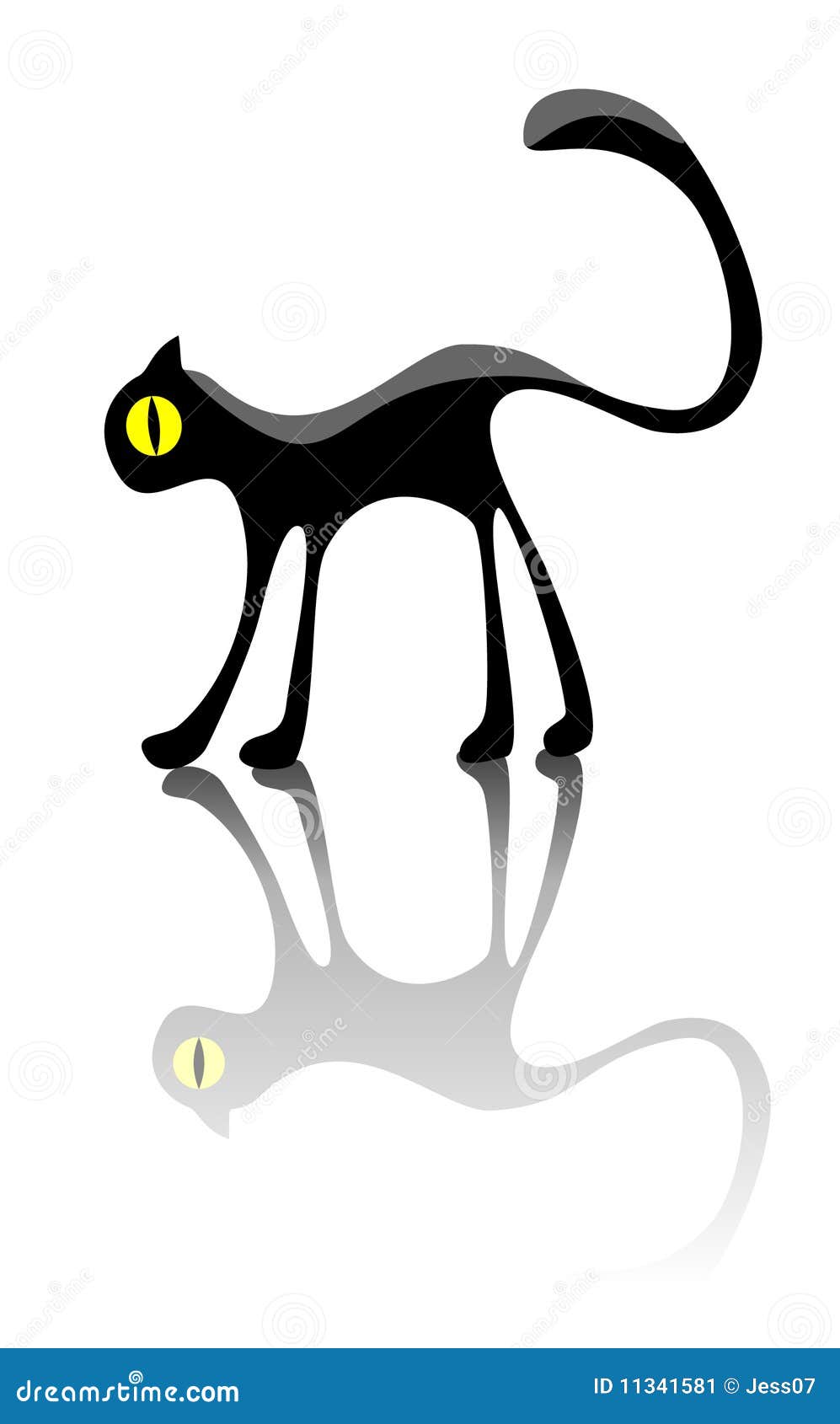 Lonely black cat stock illustration. Illustration of helloween - 11341581
