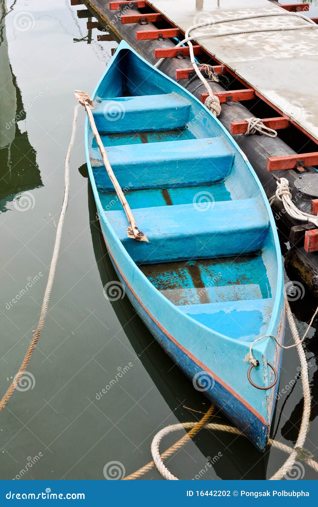 Lonely blue rowboat stock photo. Image of single, rowboat - 16442202