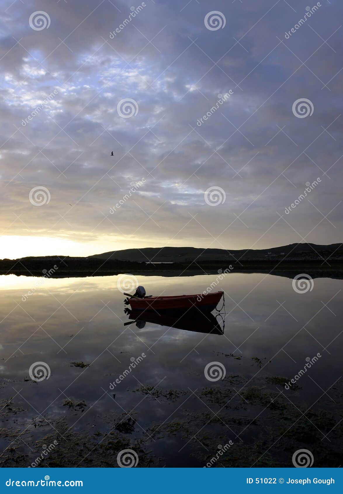 Lonely Boat stock photo. Image of lake, calm, scotland, silhouette - 51022