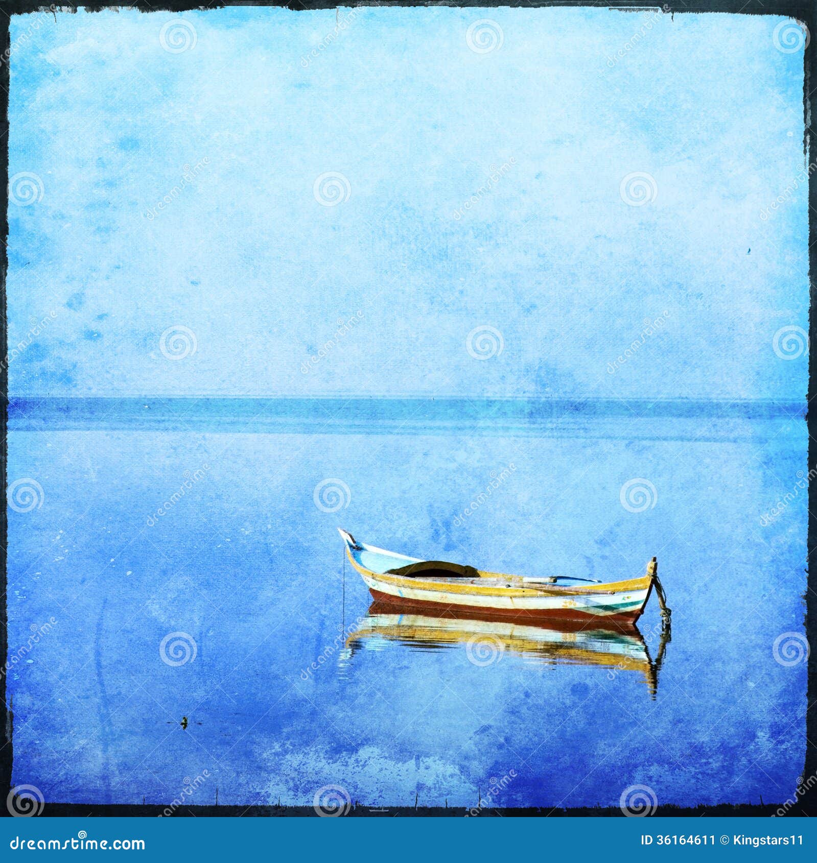 Lonely Boat with Grunge Texture Stock Image - Image of lake, aurora ...