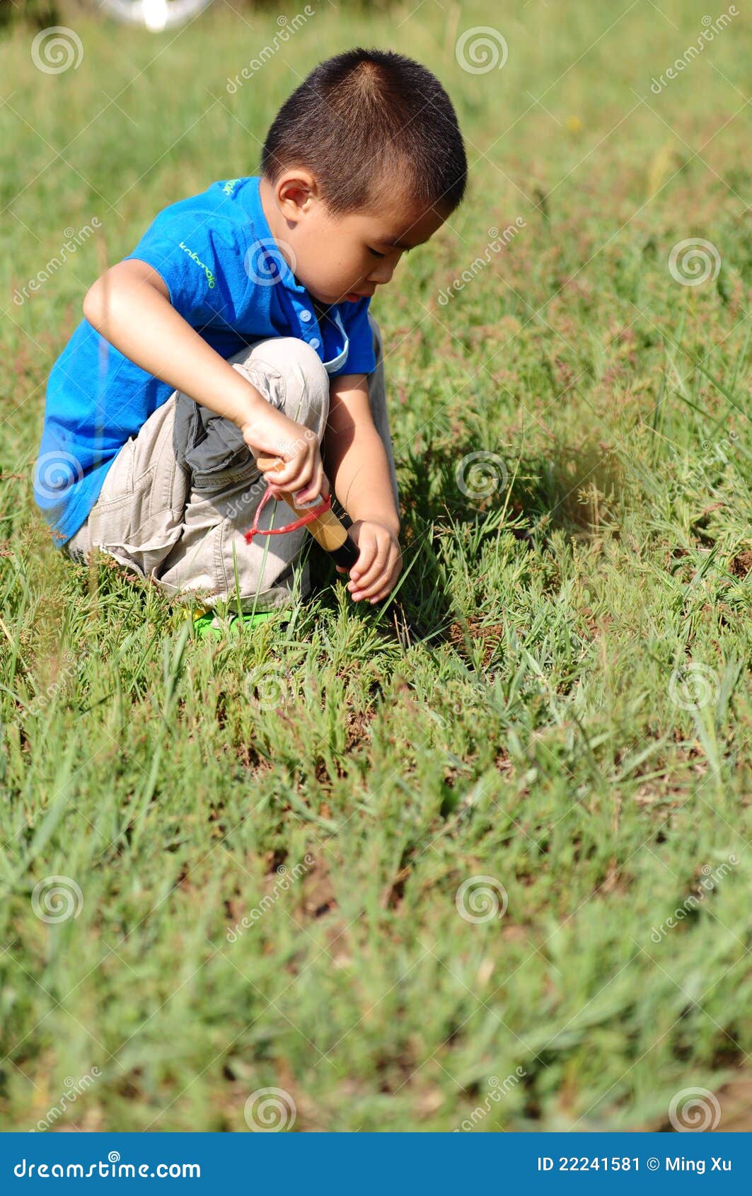 Lonely boy in the field stock image. Image of life, dreaming - 22241581
