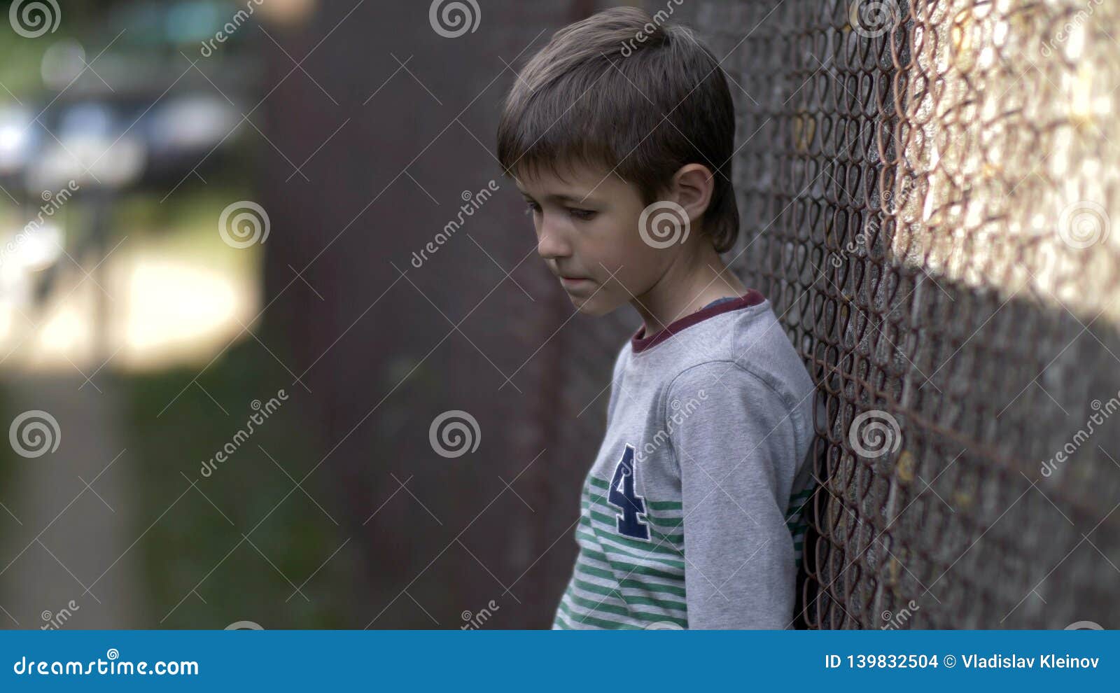 Lonely Boy, Pain on Face, Regret for Action Stock Photo - Image of ...