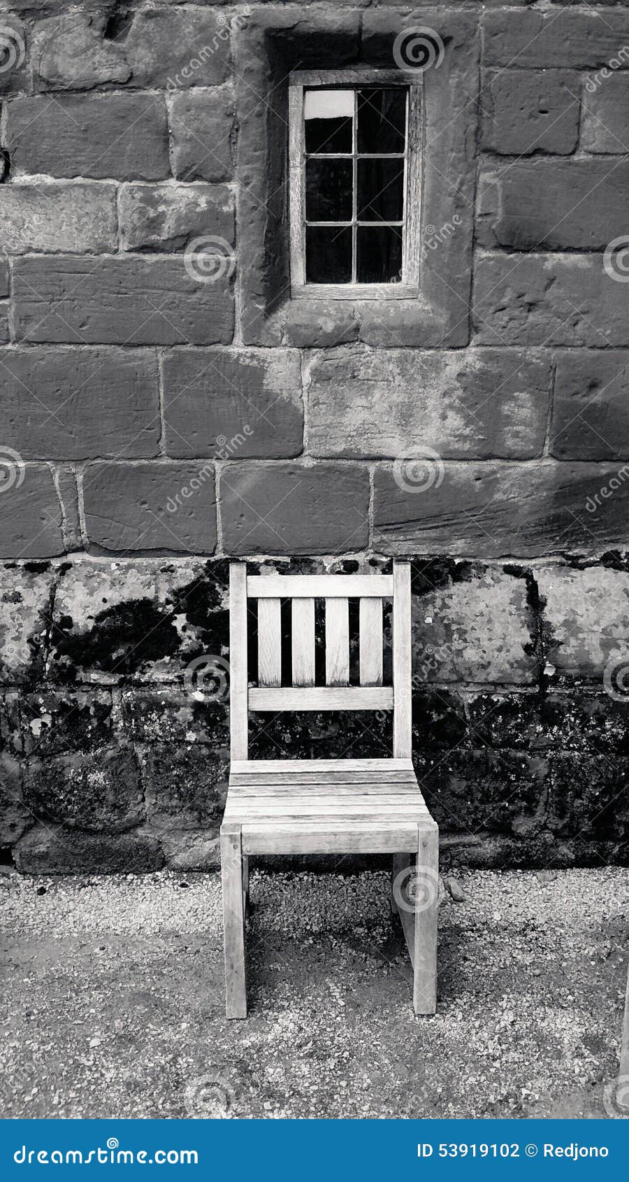 Lonely chair stock photo. Image of single, walls, stone - 53919102