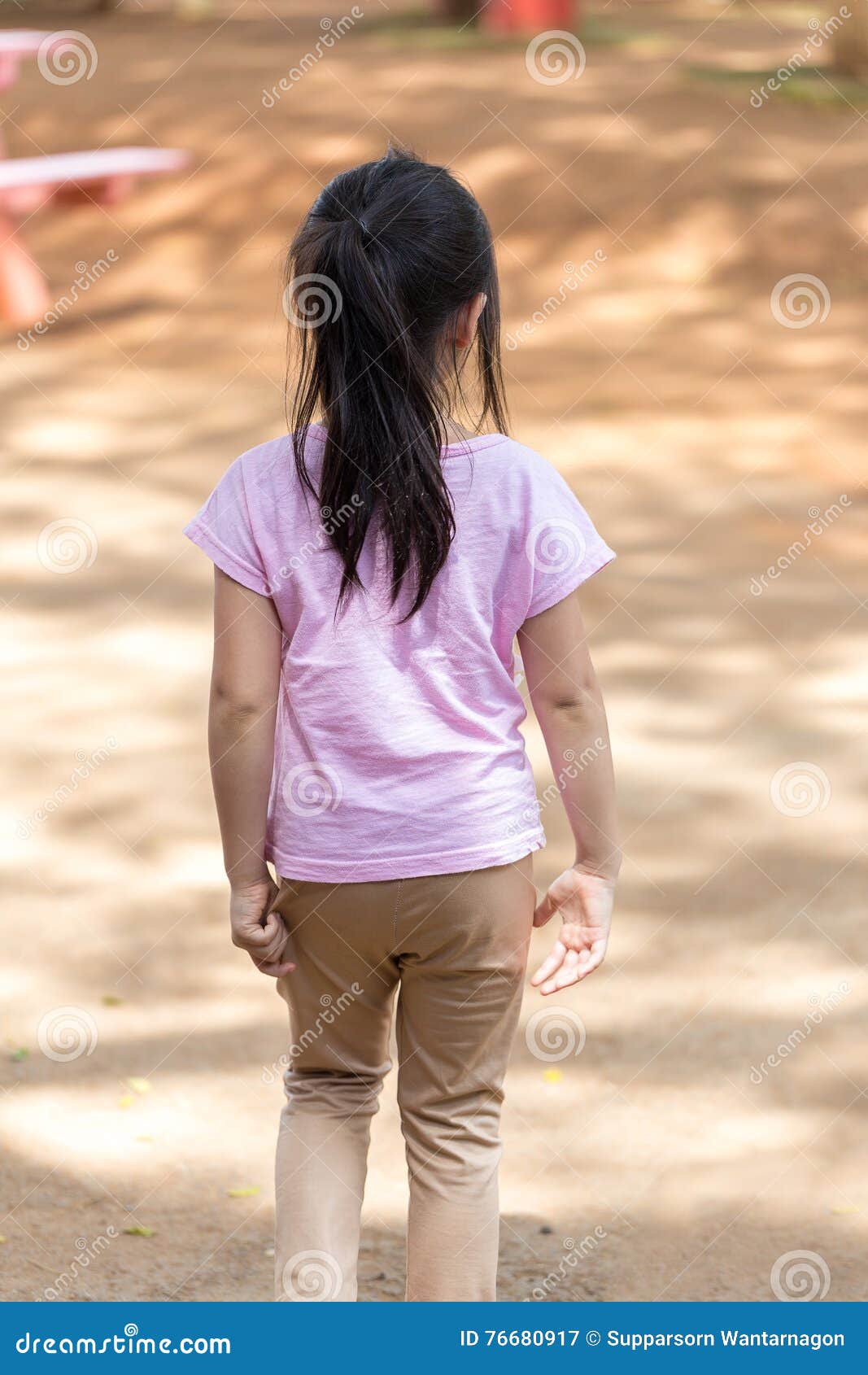 Lonely Child in Playground from Back View Stock Image - Image of ...