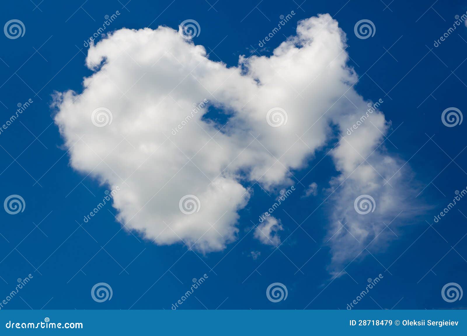 Lonely Cloud in the Clear Sky Stock Image - Image of horizontal ...