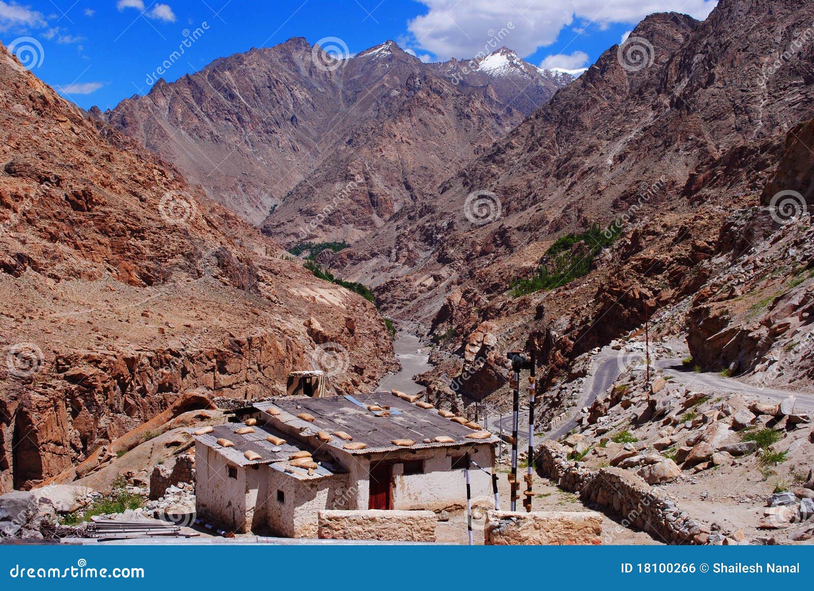 Lonely Cottage in Ladakh Mountains Stock Photo - Image of road, clean ...