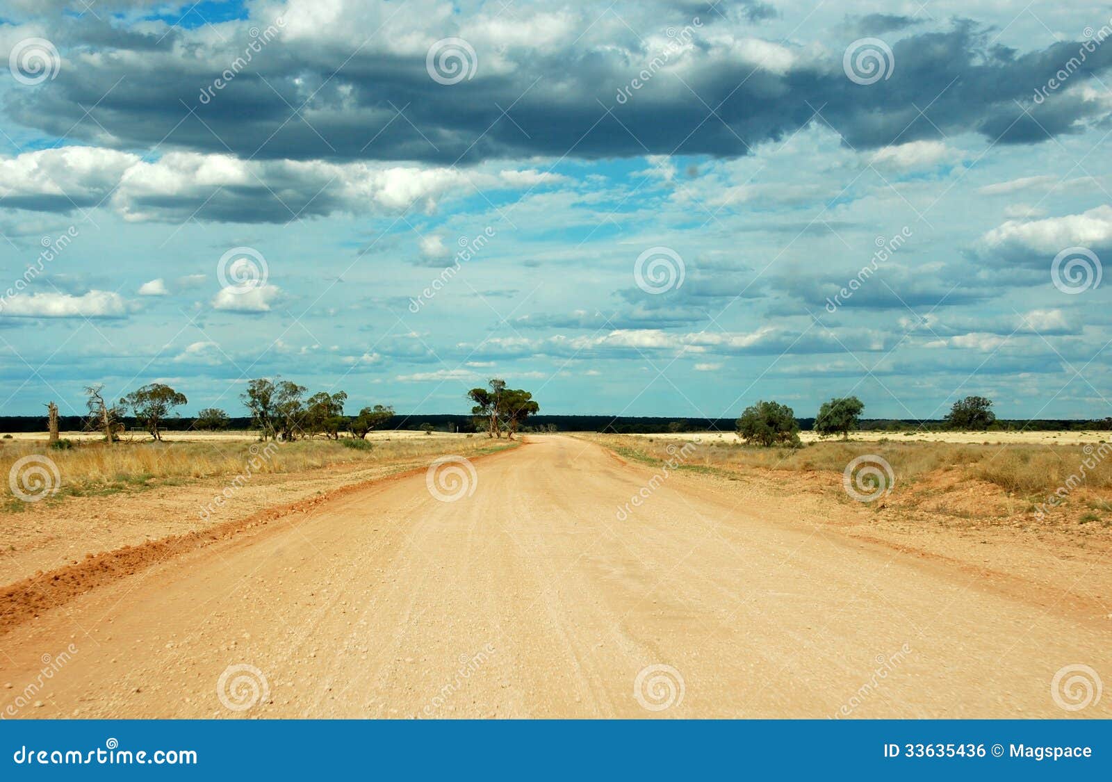 Lonely Desert Outback Road, Australia Stock Photo - Image of clouds ...