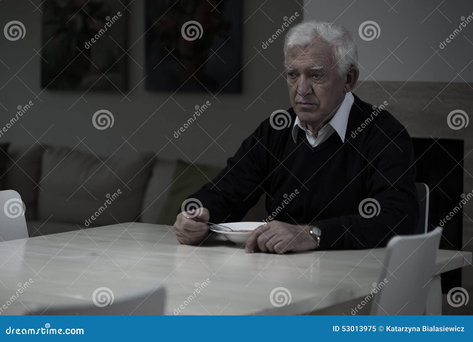 Lonely dinner stock image. Image of think, sadness, house - 53013975