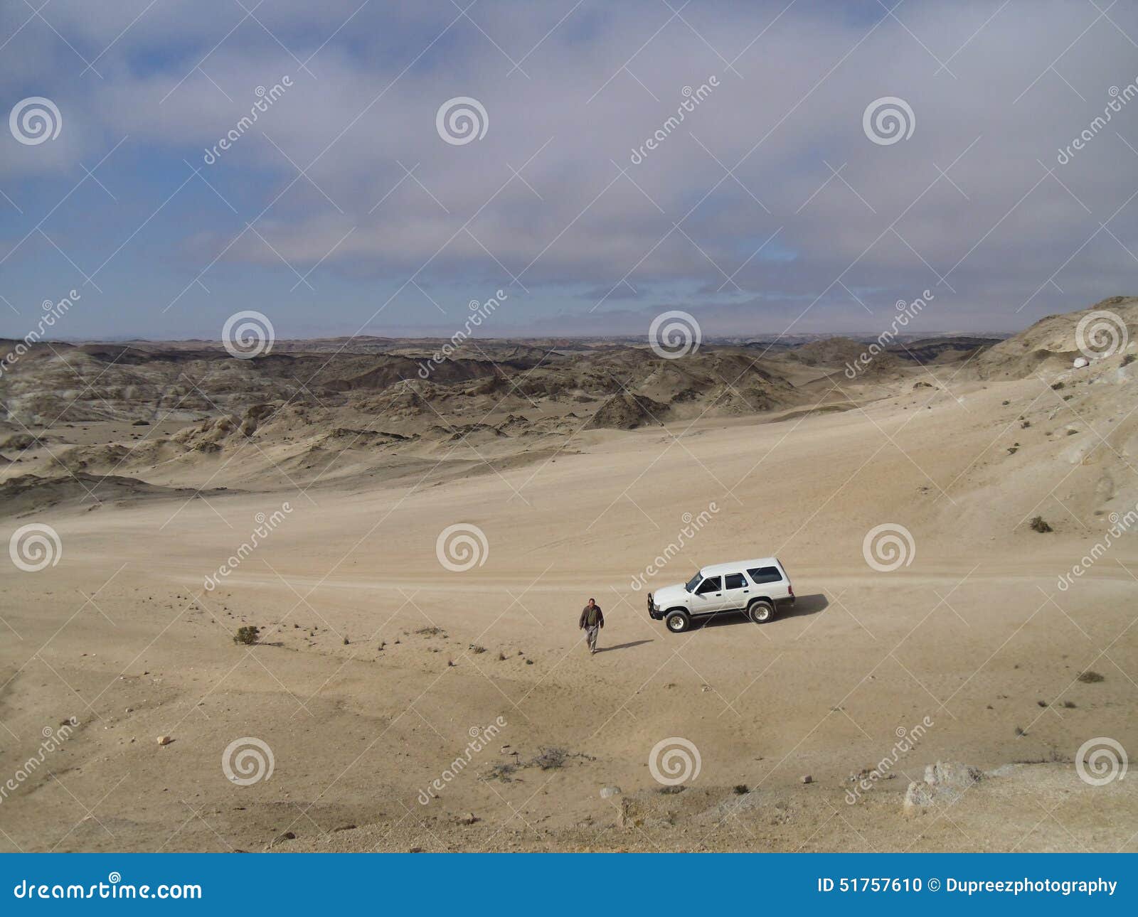 Lonely Driver in the Desert Stock Photo - Image of parked, namibia ...