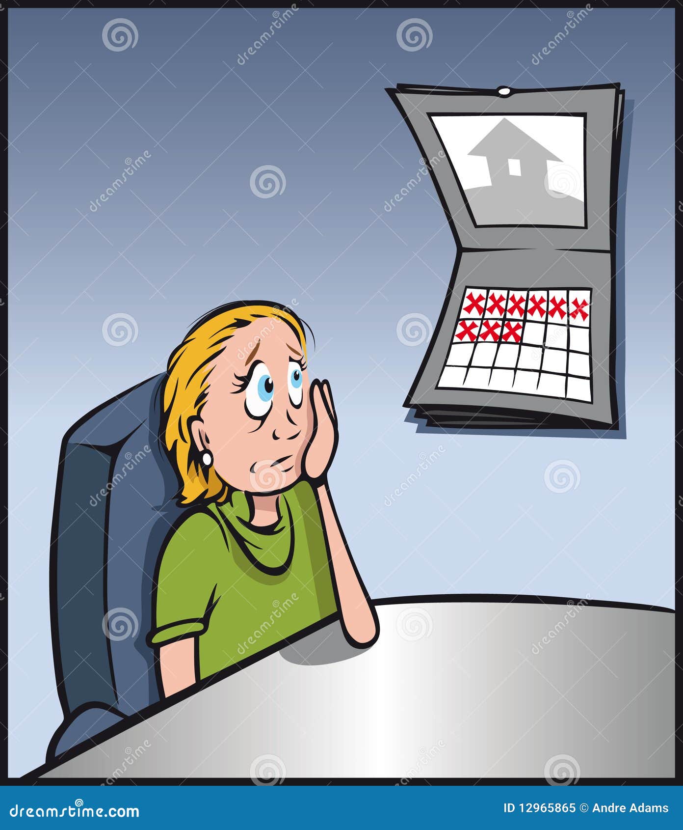 Lonely employee stock vector. Illustration of calendar - 12965865