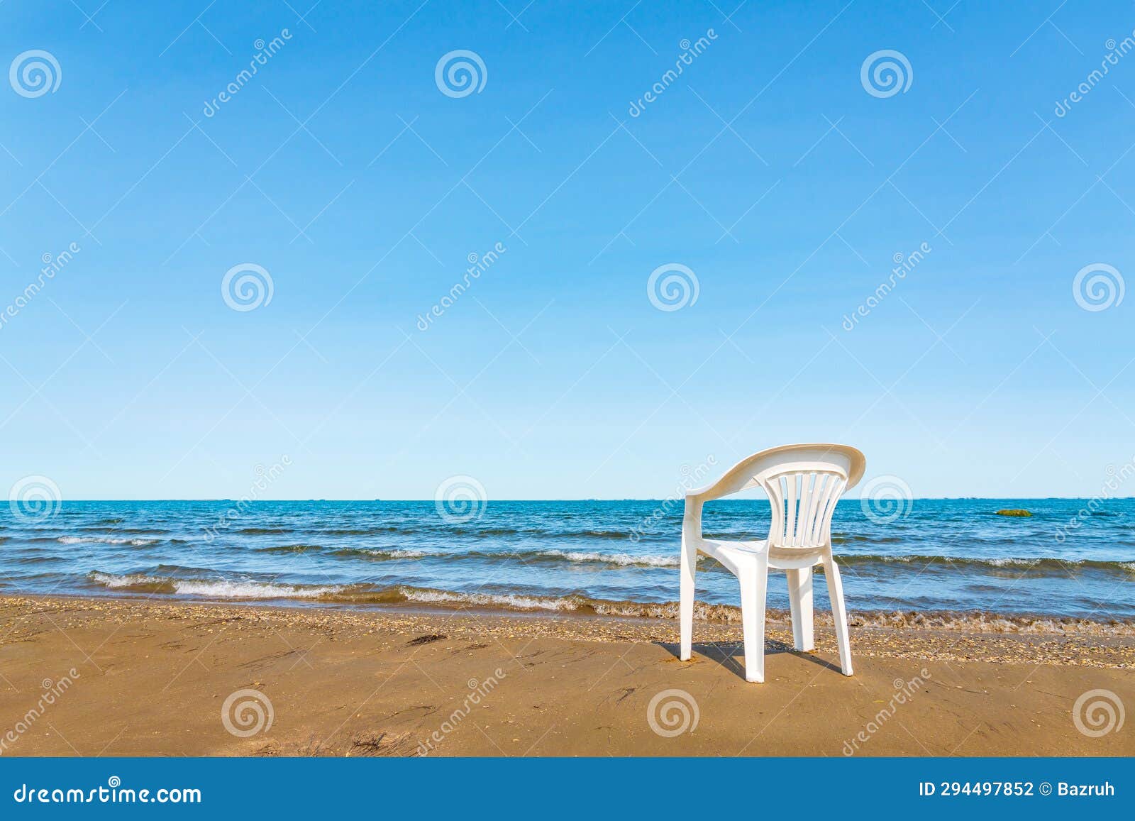 Lonely Empty Chair on a Sandy Beach. Summer Vacation Stock Photo ...